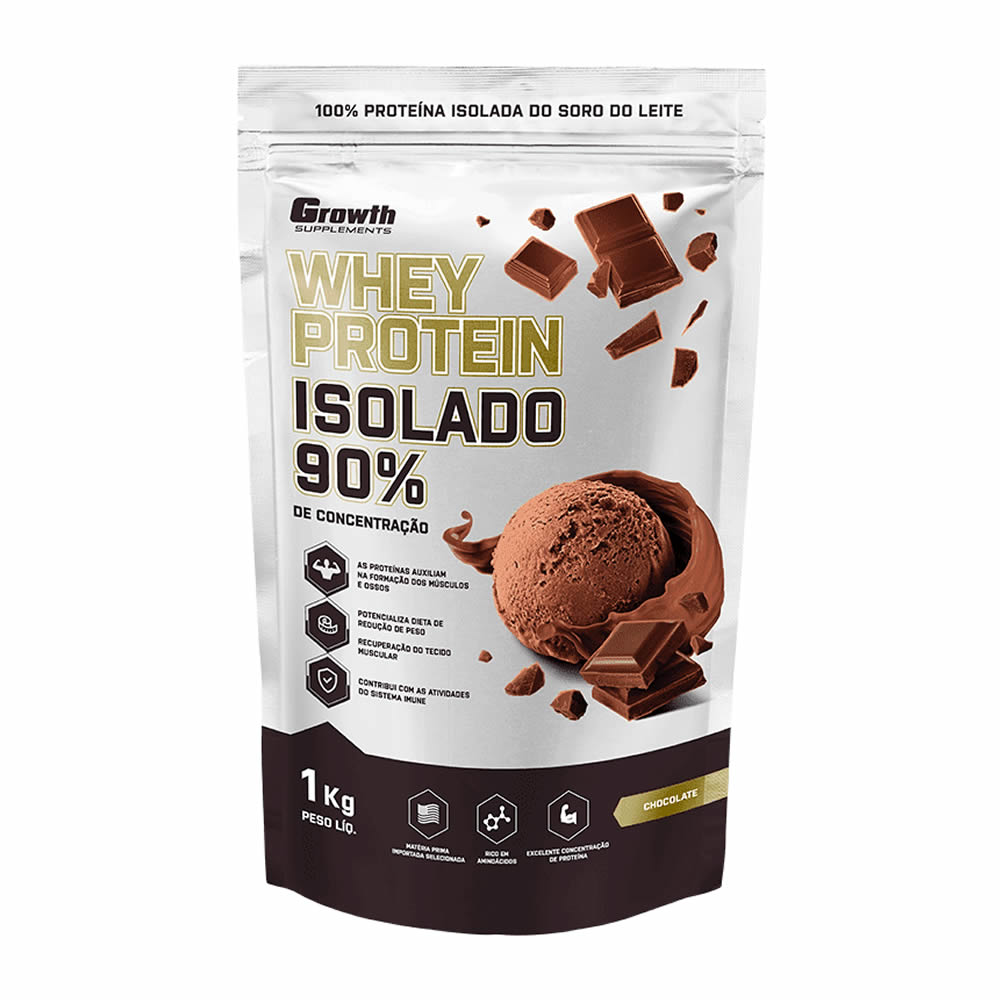 Whey Protein Isolado 1KG Growth Supplements Vegashop Whey Protein Isolado 1KG Growth Supplements Vegashop